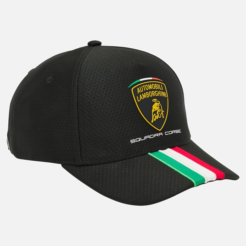 Automobili Lamborghini Squadra Corse Tri-Color Italian Flag Hat - Blac ...